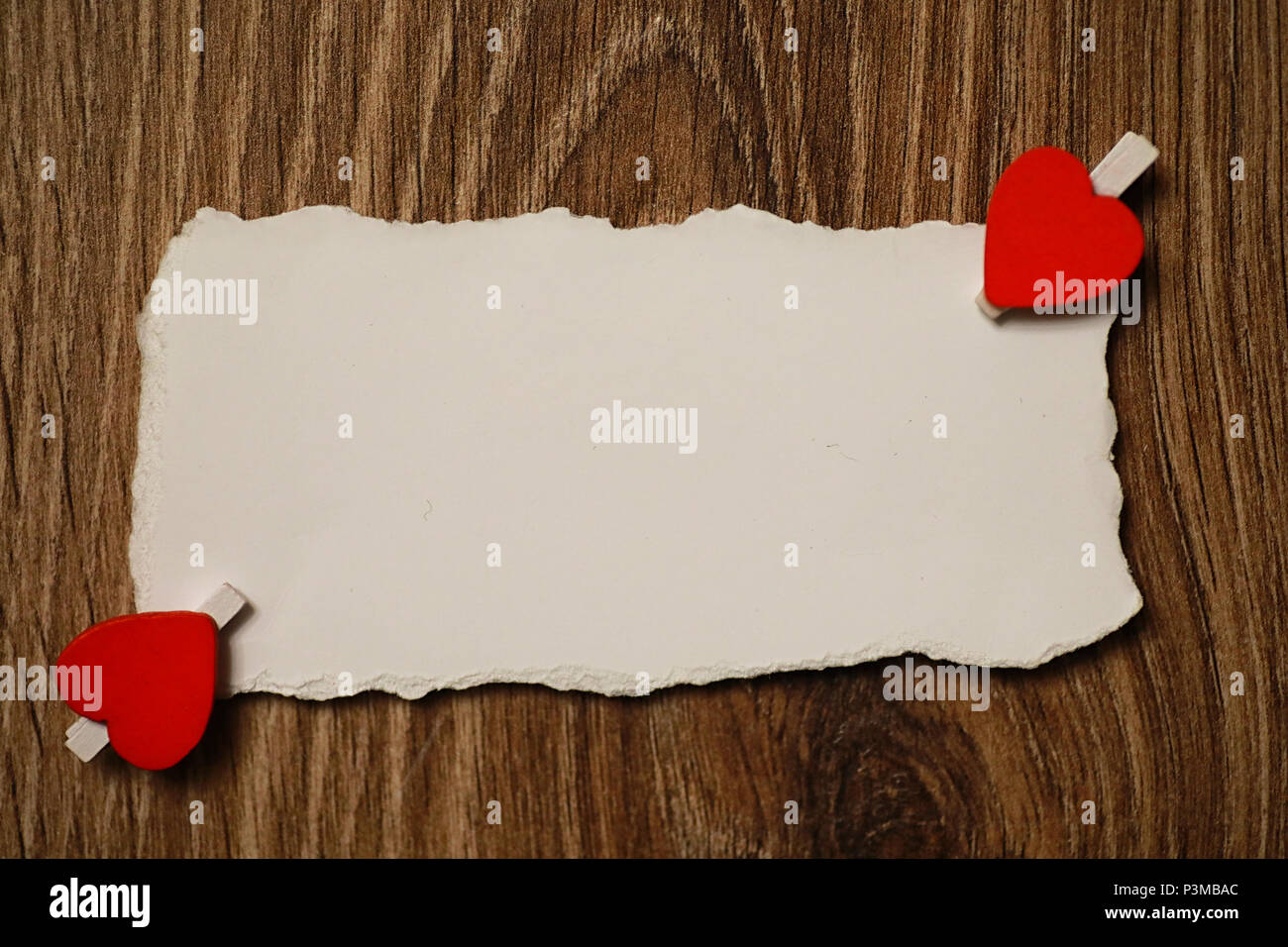 white sheet of paper love notes and heart shape Stock Photo - Alamy