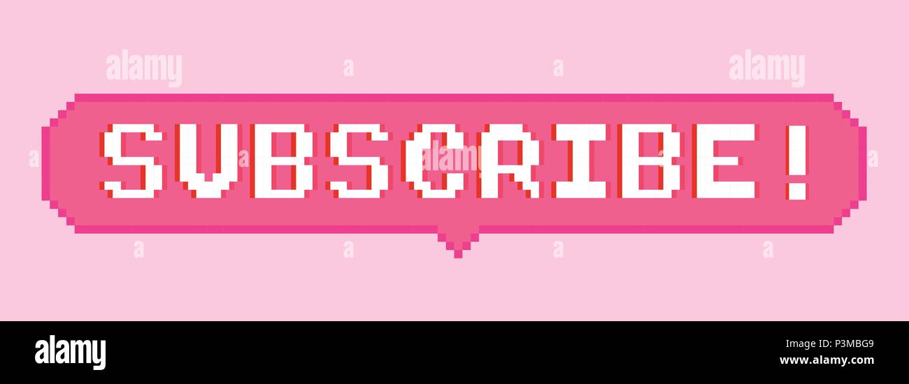 Vector pixel art 8bit subscribe sticker Stock Vector Image & Art - Alamy