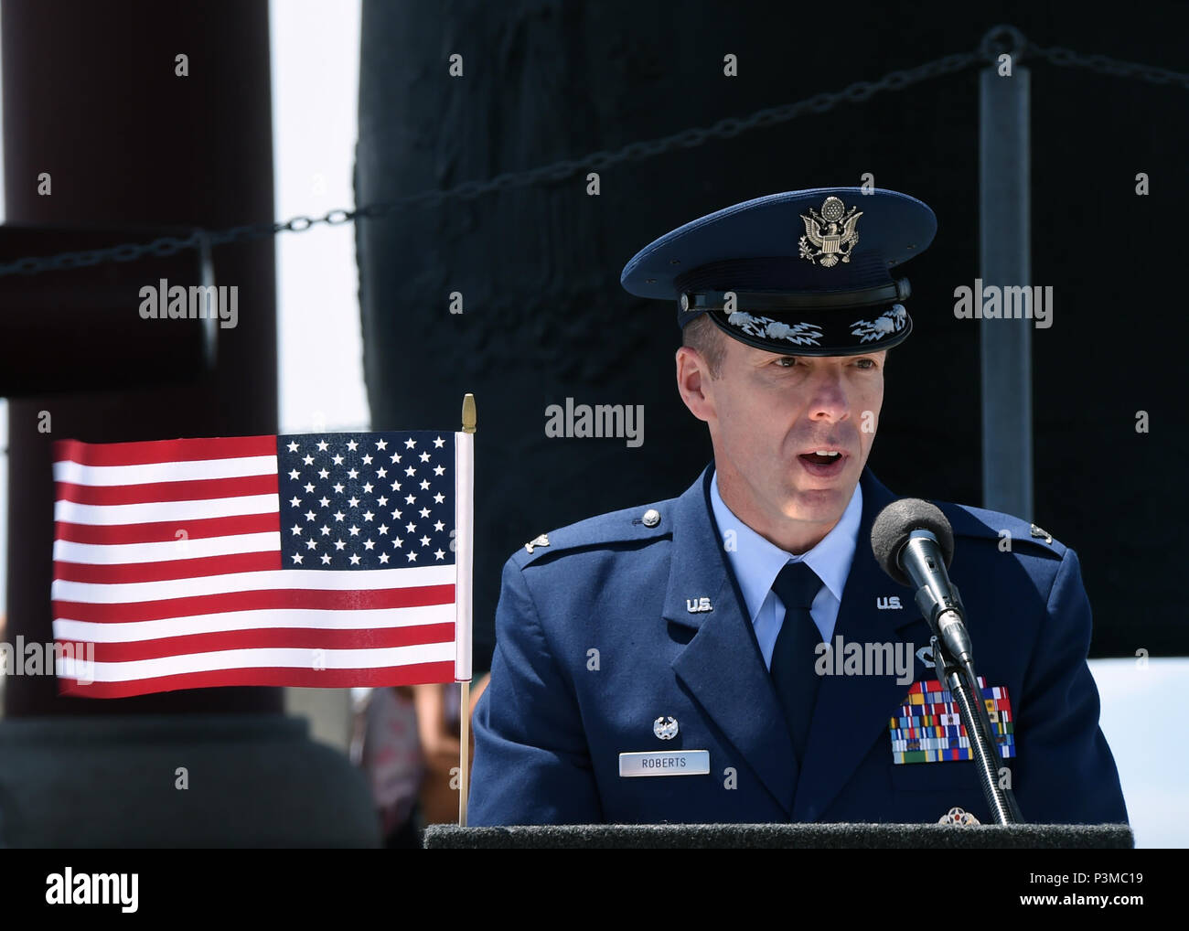U.S. Air Force Col. Charles P. Roberts, commander of the 61st Air Base ...