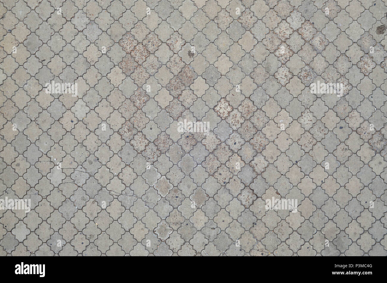 The Texture Of A Rhythmic Mosaic Made Of Concrete Tiles Background Image Of A Large Area Of Old