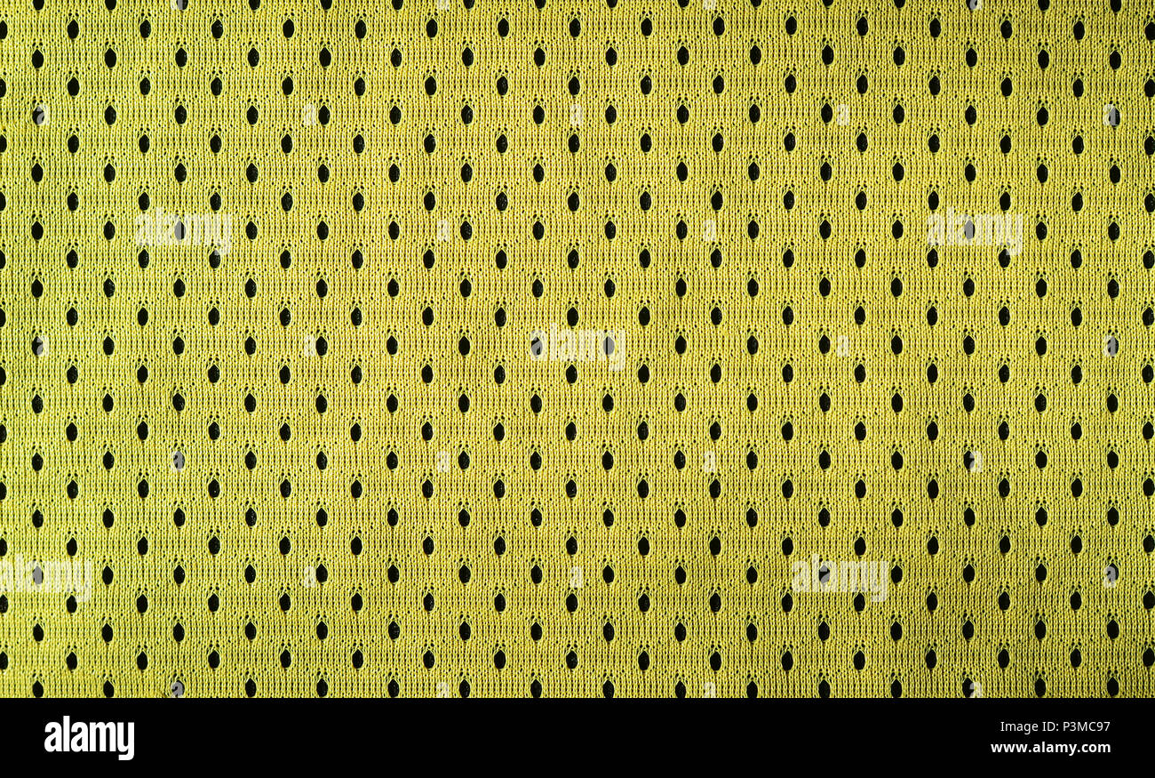 Close up of yellow polyester nylon yellow sportswear shorts to created ...