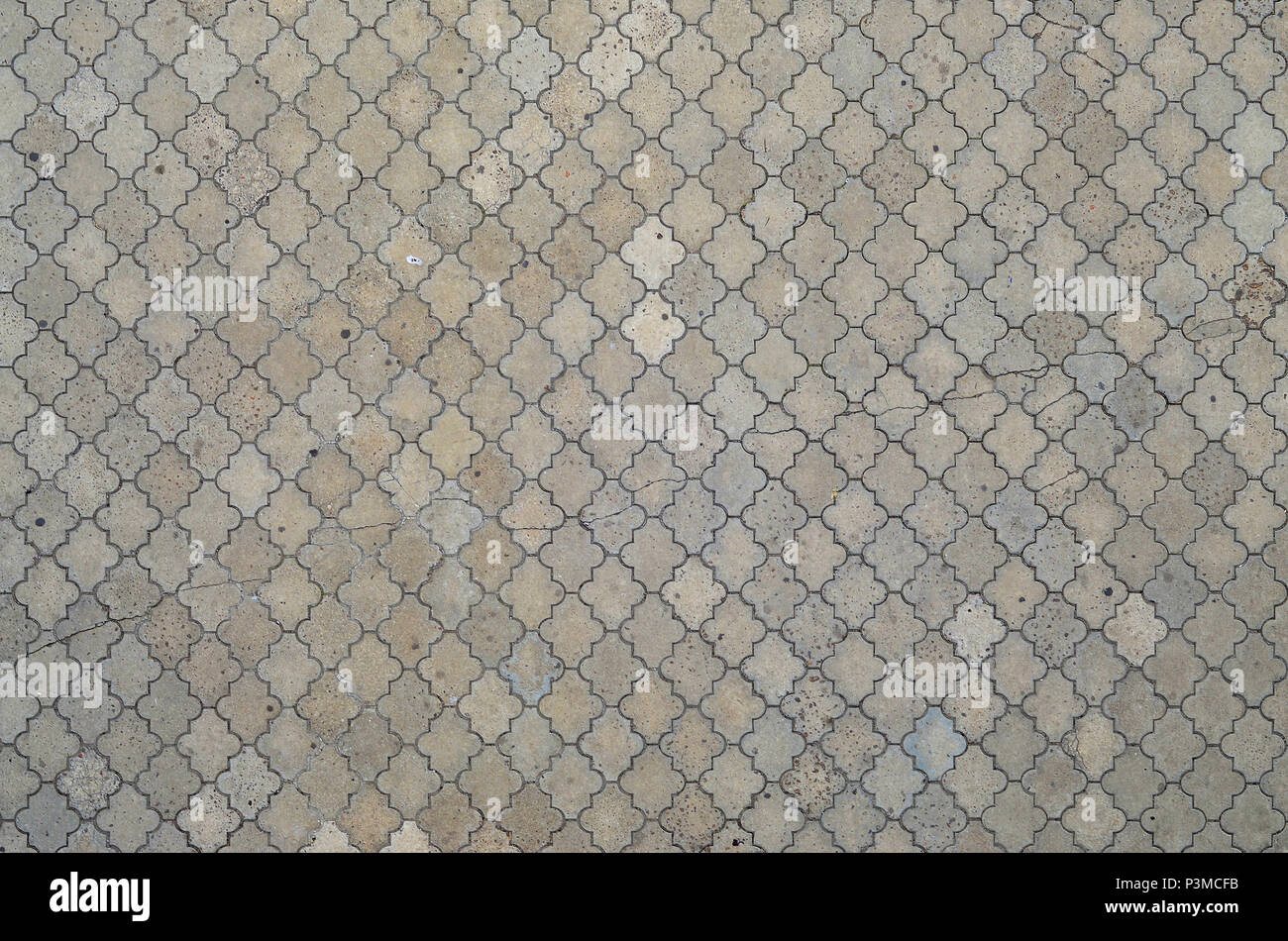 The Texture Of A Rhythmic Mosaic Made Of Concrete Tiles Background Image Of A Large Area Of Old