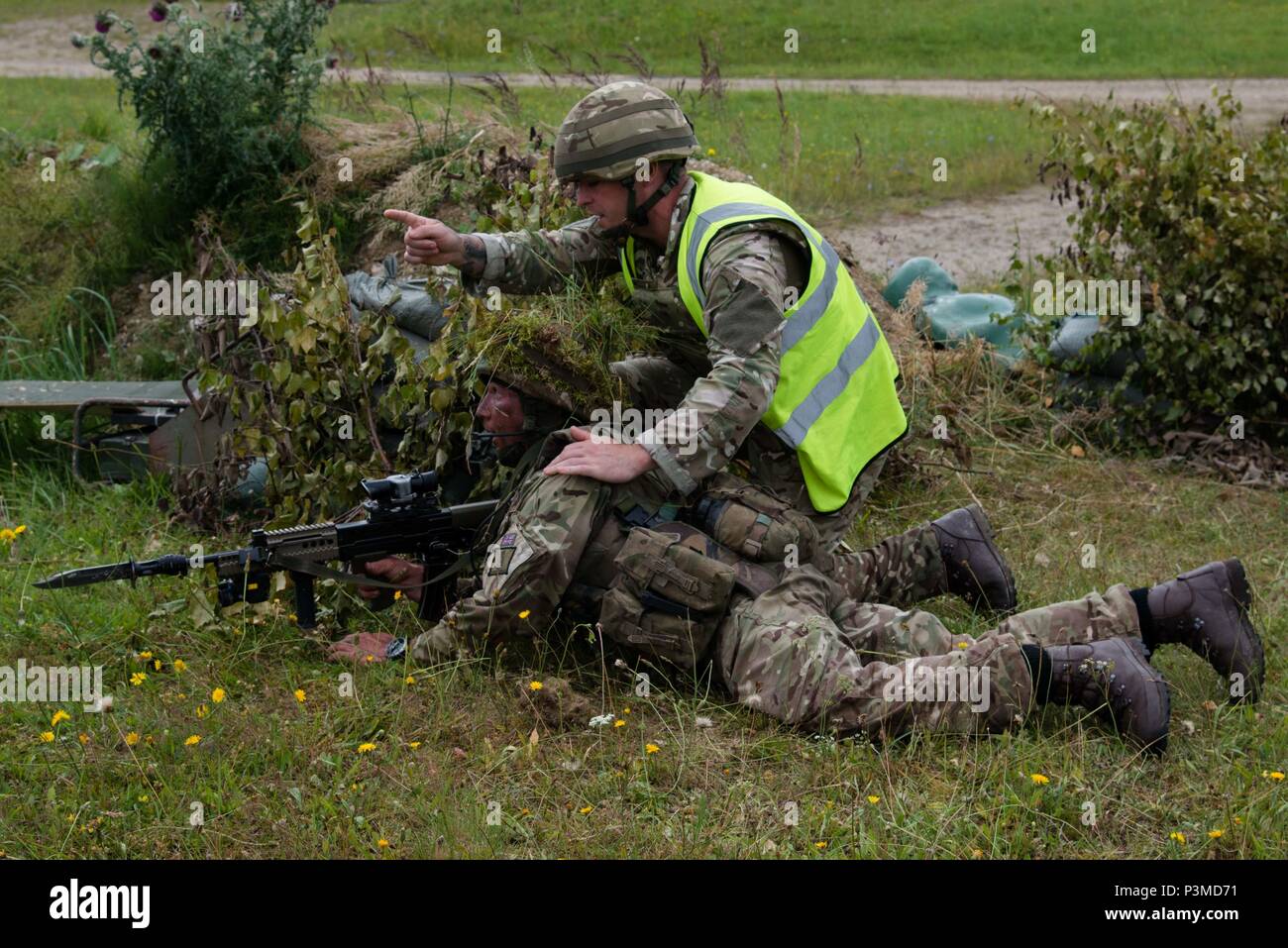British Army Royal Military Academy Sandhurst cadets conduct a squad ...