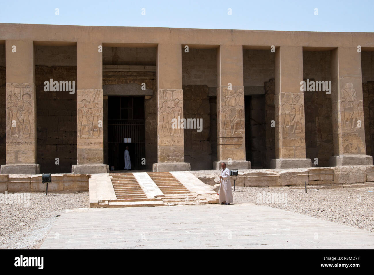 Facade of the Temple of Pharaoh Seti I, Abydos, Egypt Stock Photo - Alamy
