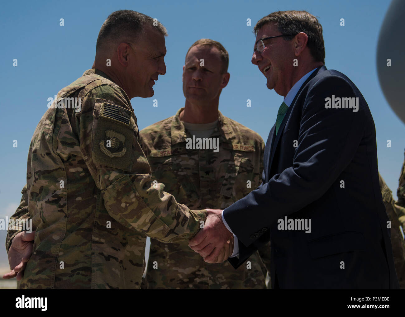 Command Chief Master Sergeant Peter Speen (left), 455th Air ...