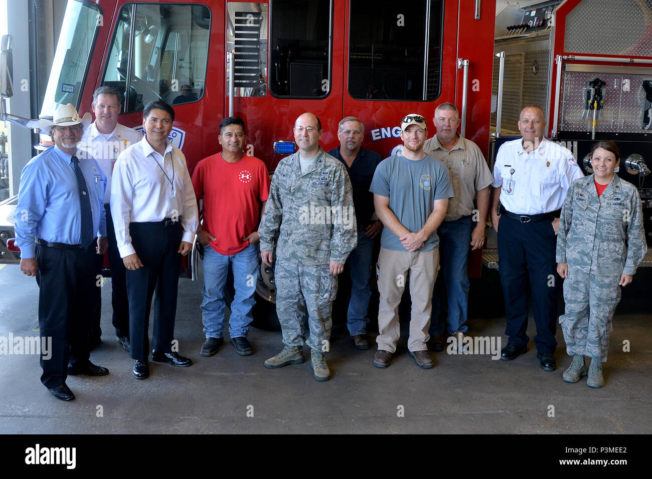 Goodfellow Air Force Base and the City of San Angelo members stand ...