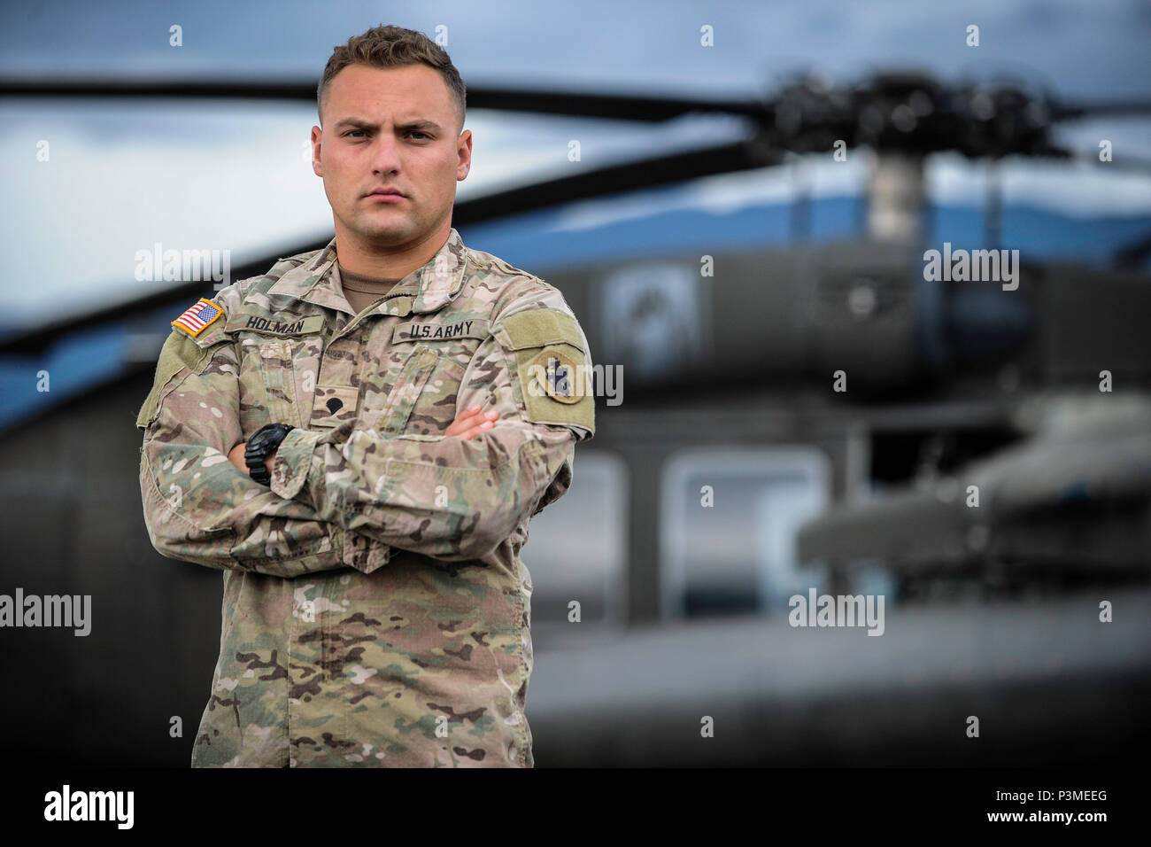 U.S. Army Spc. Tyler Holman, a combat medic assigned to the 1st ...