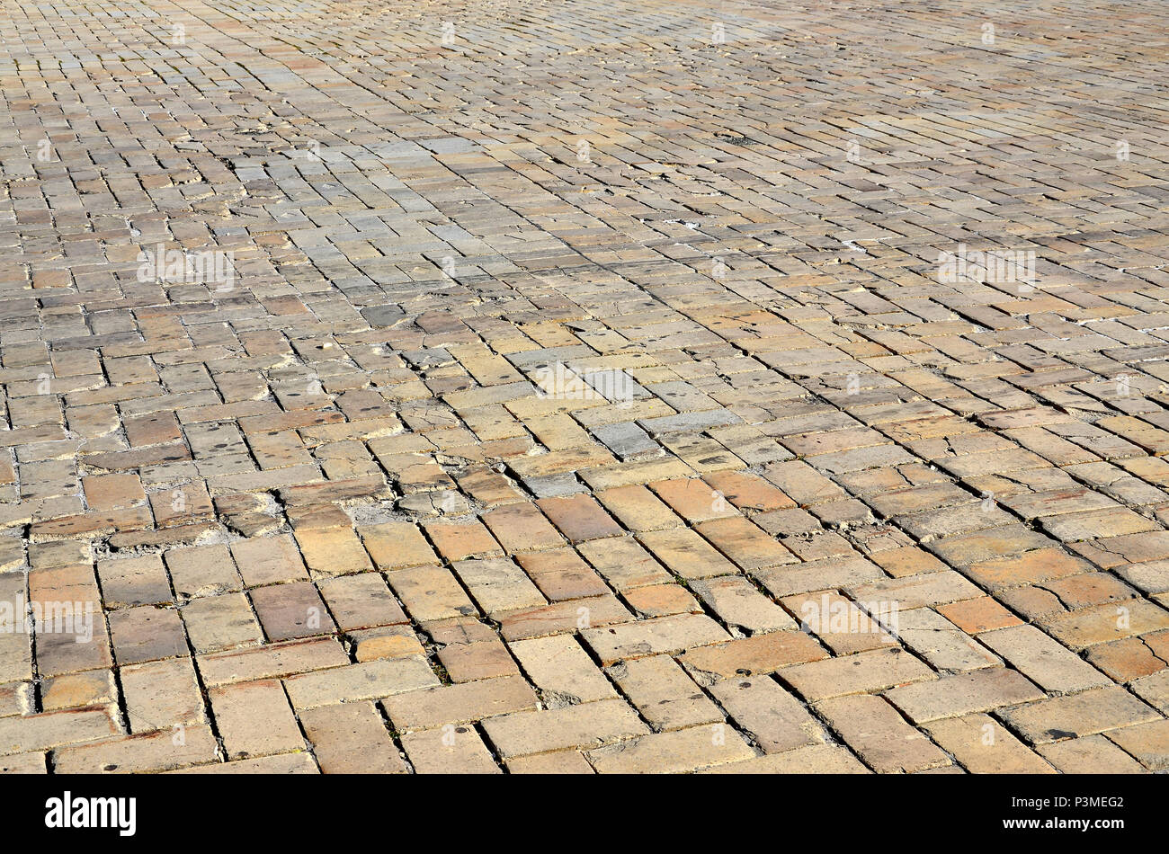 Photo of the site of a long and old worn paving slab Stock Photo - Alamy