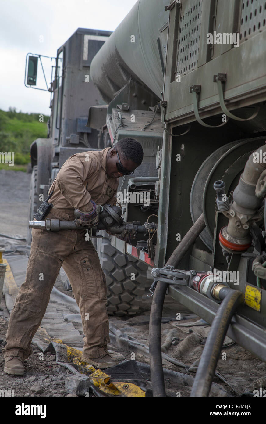 Cpl. Kuwyn Diggs, a semitrailer refueler operator with Detachment ...
