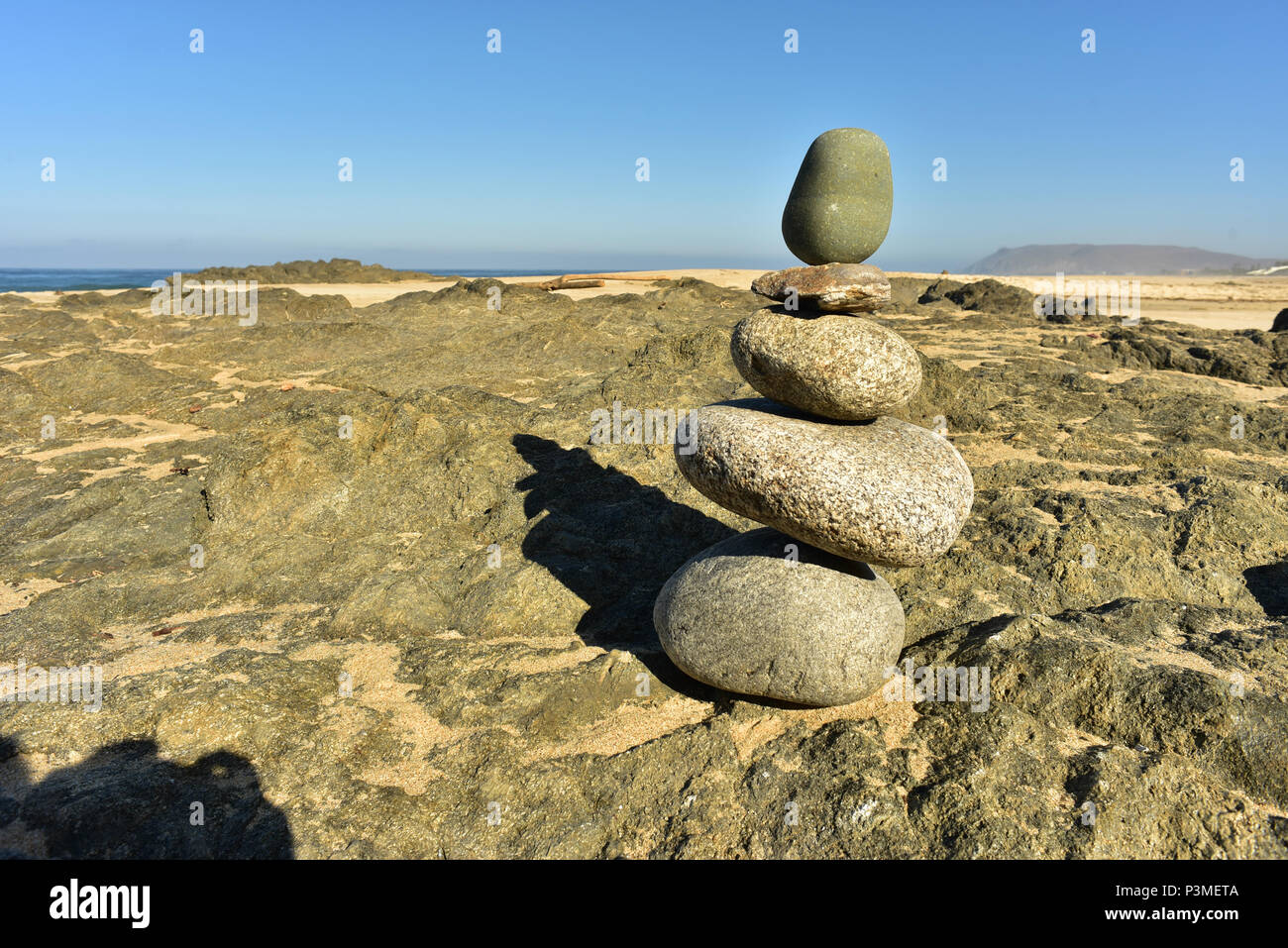 balanced stones Zen rock stack public art Stock Photo - Alamy