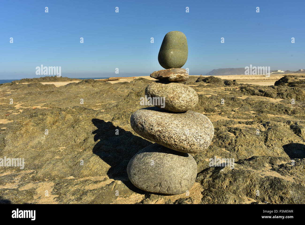 balanced stones Zen rock stack public art Stock Photo - Alamy