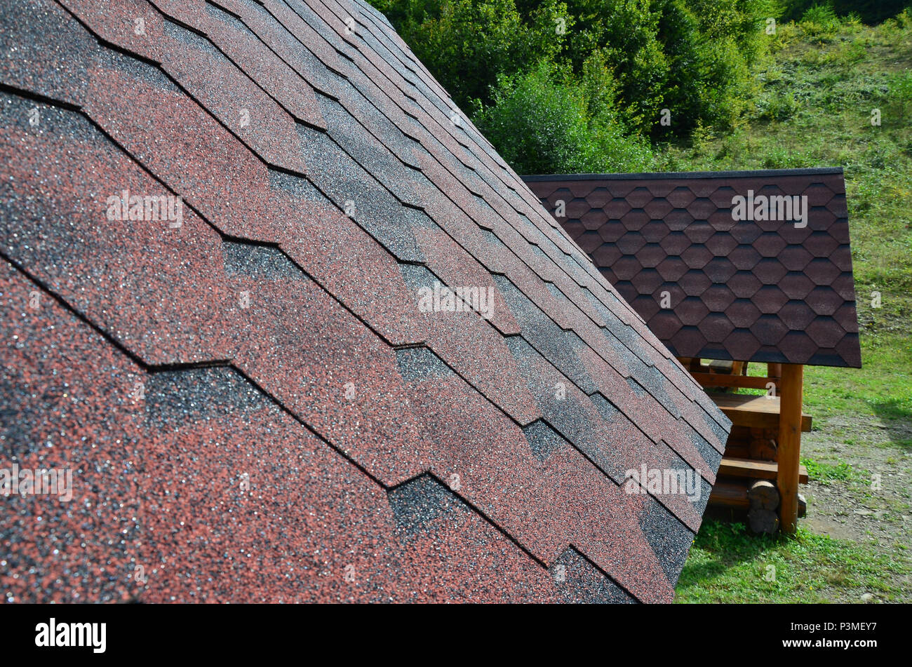 The texture of the roof with bituminous coating. Rough bituminous ...