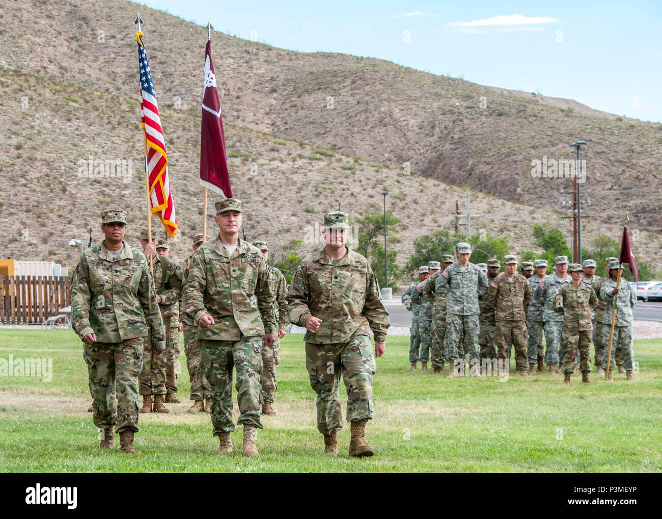(From left) Lt. Col. Stacey Freeman, outgoing commander, Troop Command ...