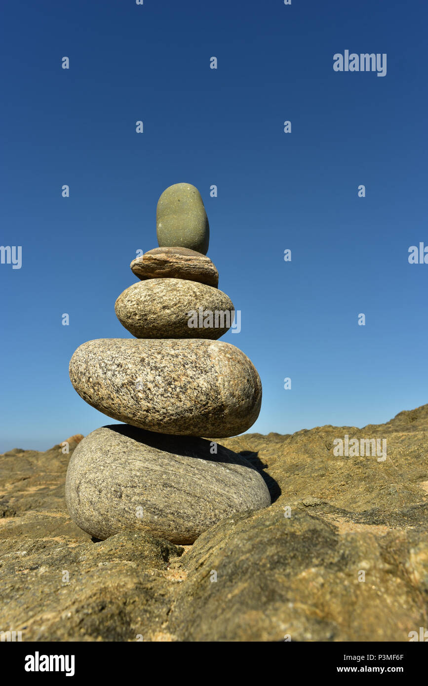 balanced stones Zen rock stack public art Stock Photo - Alamy