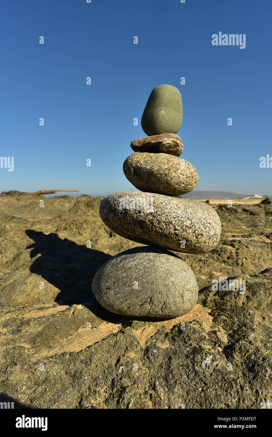 balanced stones Zen rock stack public art Stock Photo - Alamy