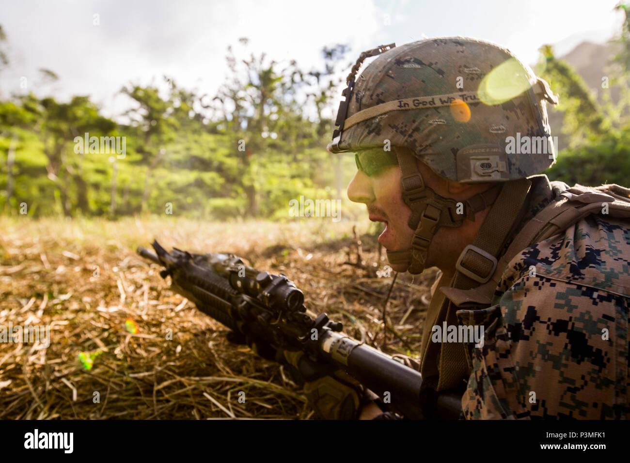 U.S. Marine Lance Cpl. Nathan H. Steed with Task Force Koa Moana 16.2 ...