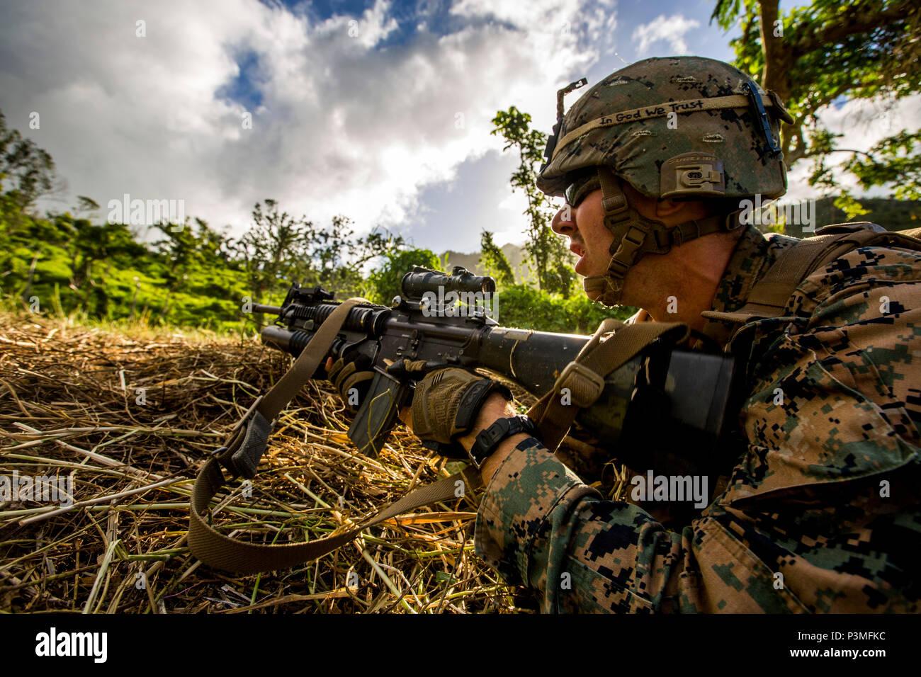 U.S. Marine Lance Cpl. Nathan H. Steed with Task Force Koa Moana 16.2 ...