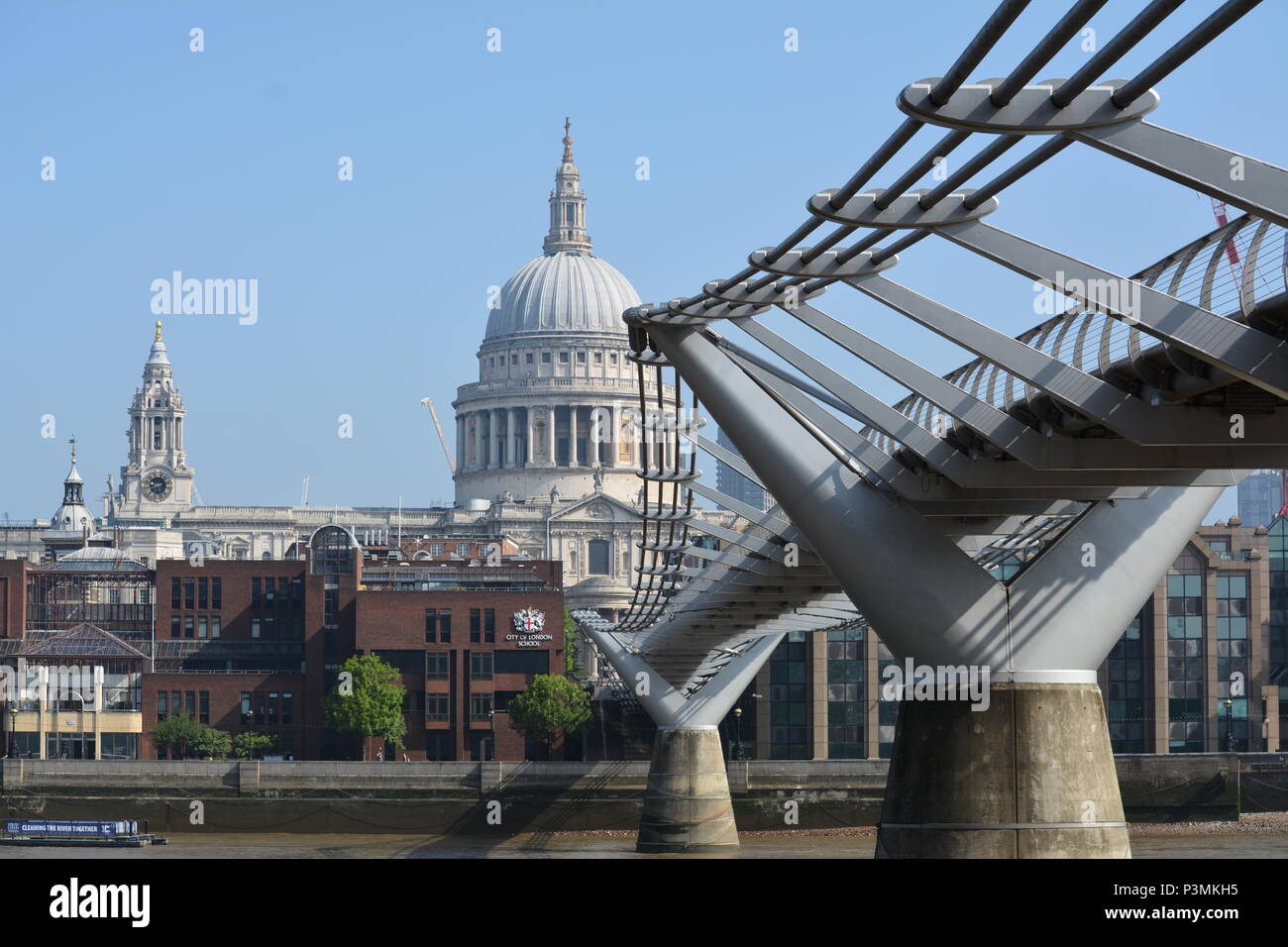 Saint Pauls Cathedral as seen from the iconic Millennium Pedestrian ...