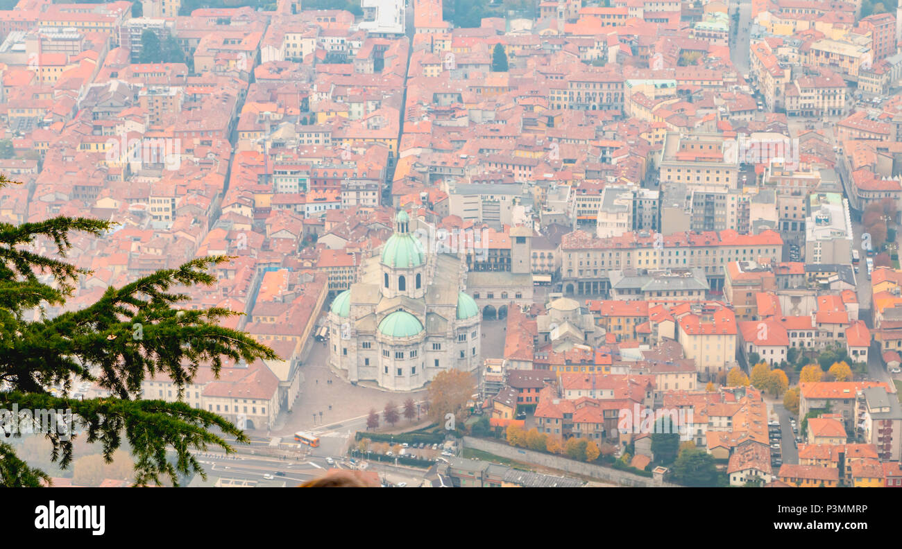 aerial view of downtown Como in Italy on a fall day Stock Photo - Alamy