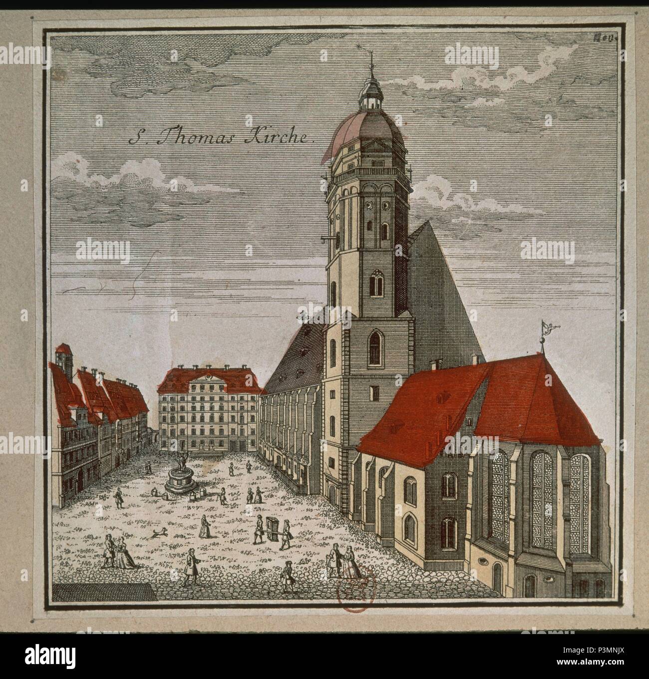 GRABADO DE LEIPZIG Y LA IGLESIA DE SANTO TOMAS - SIGLO XVIII. Location ...
