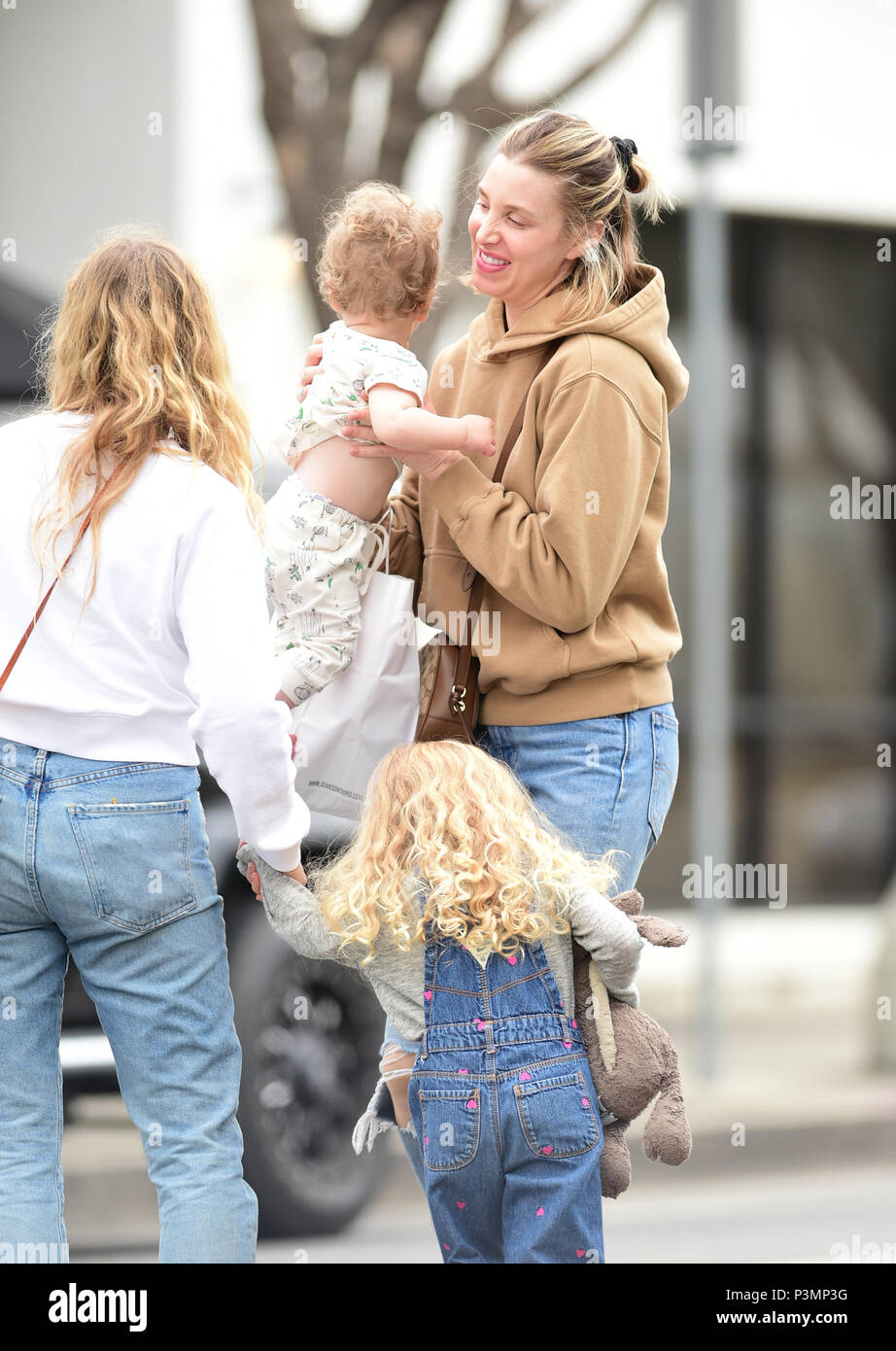 Whitney Port greets her son Sonny after picking up lunch at Joan's on ...