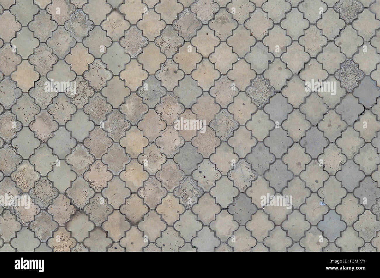 The Texture Of A Rhythmic Mosaic Made Of Concrete Tiles Background Image Of A Large Area Of Old