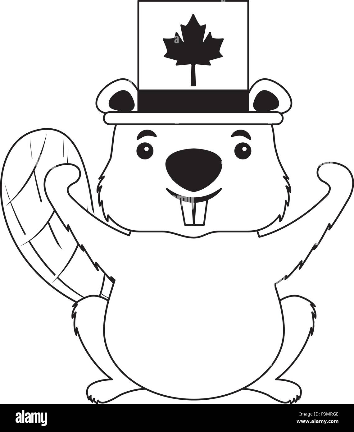 beaver of canada with hat isolated icon vector illustration design ...