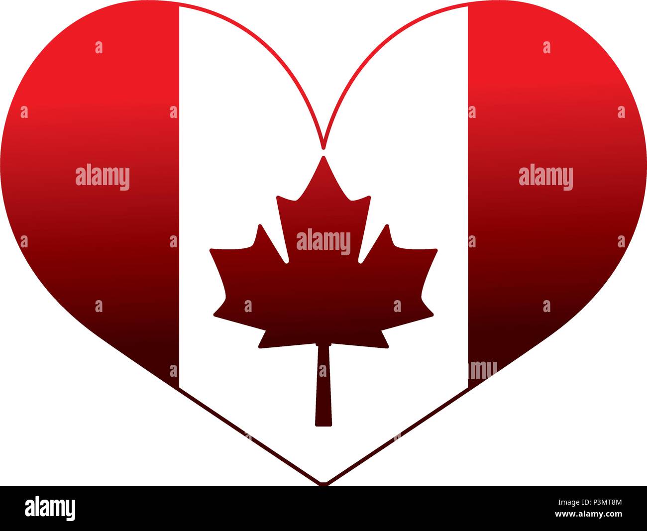canada day canadian flag in heart vector illustration neon Stock Vector ...
