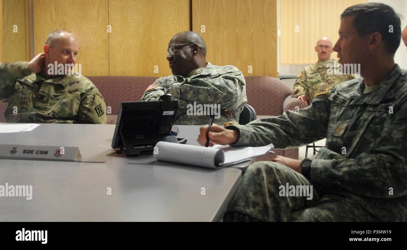 Lt. Col. Charles Bell, 1st. Sgt. Stephon McAfee and Maj. Carlos Acosta ...