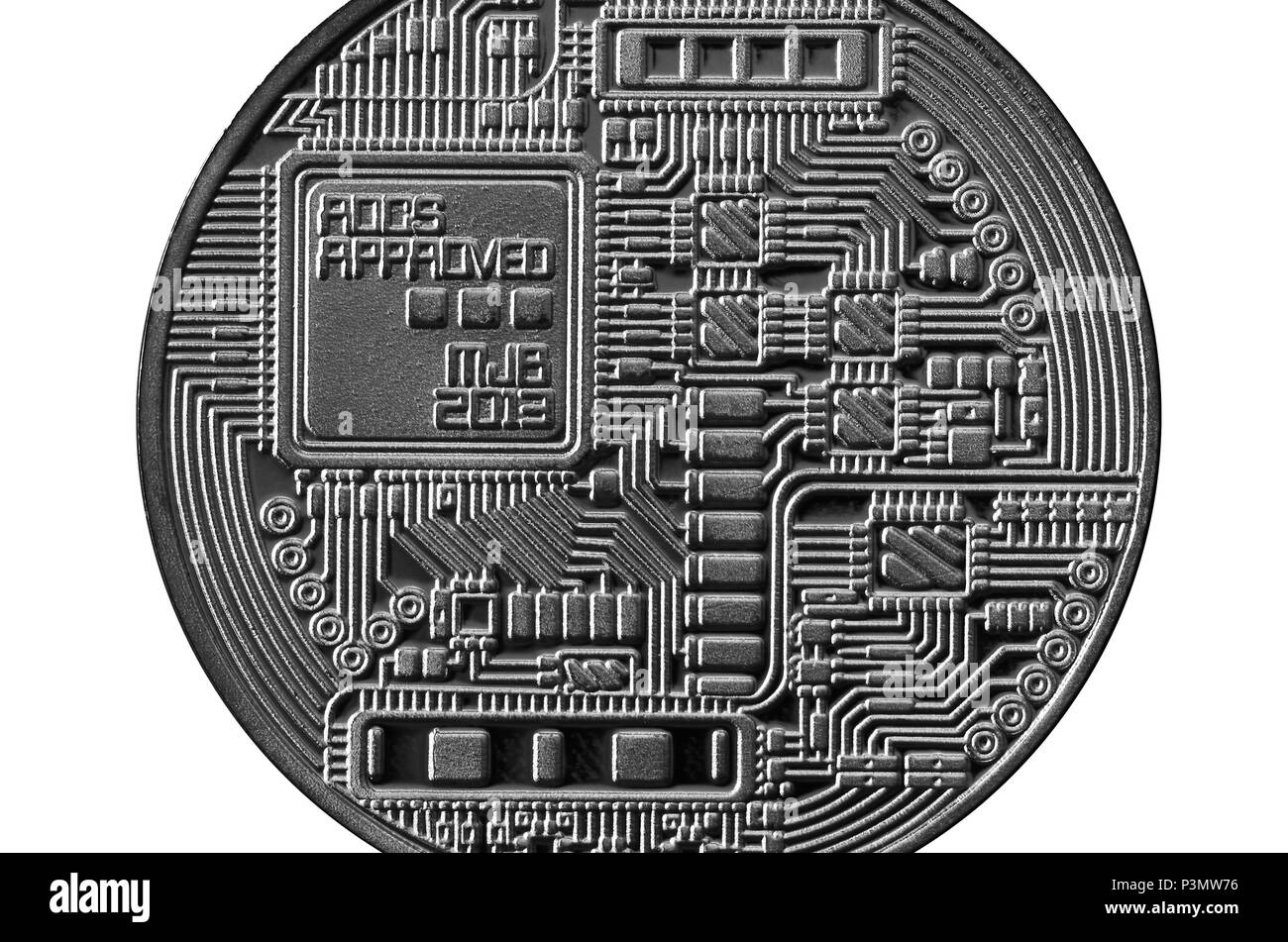 Bitcoin. Physical bit coin. Digital currency. Cryptocurrency mining ...