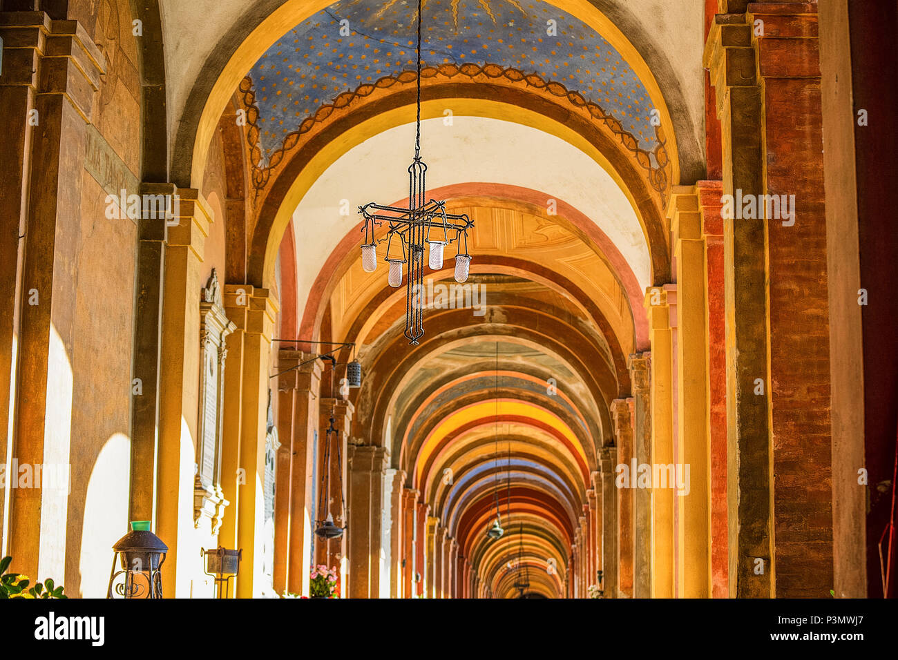 colorful roofs of ancient porticoes of cemetery Stock Photo - Alamy