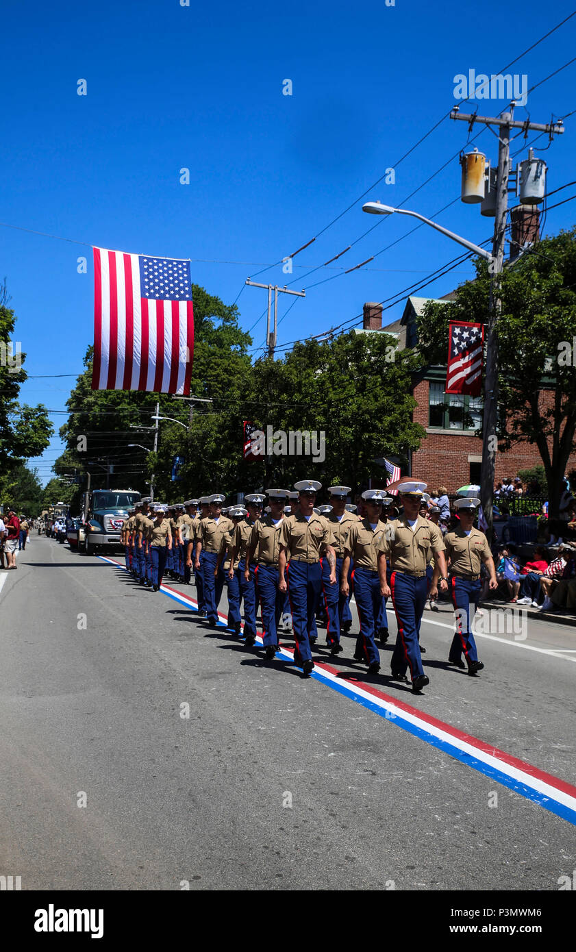 Marines with 8th Communication Battalion march during the Bristol ...