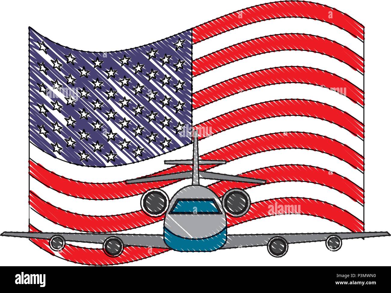 Plane flying america usa Cut Out Stock Images & Pictures - Alamy