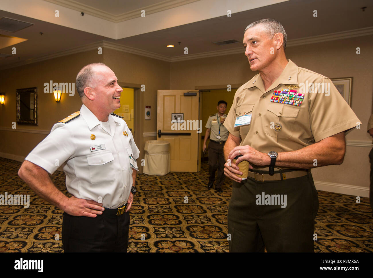 Commandant Of The Chilean Marine Corps Rear Adm David A Hardy Left
