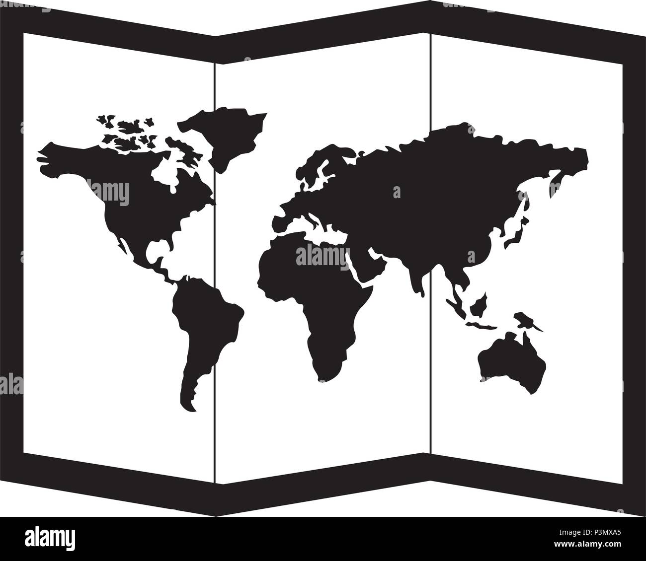 folded world map destination travel Stock Vector Image & Art - Alamy