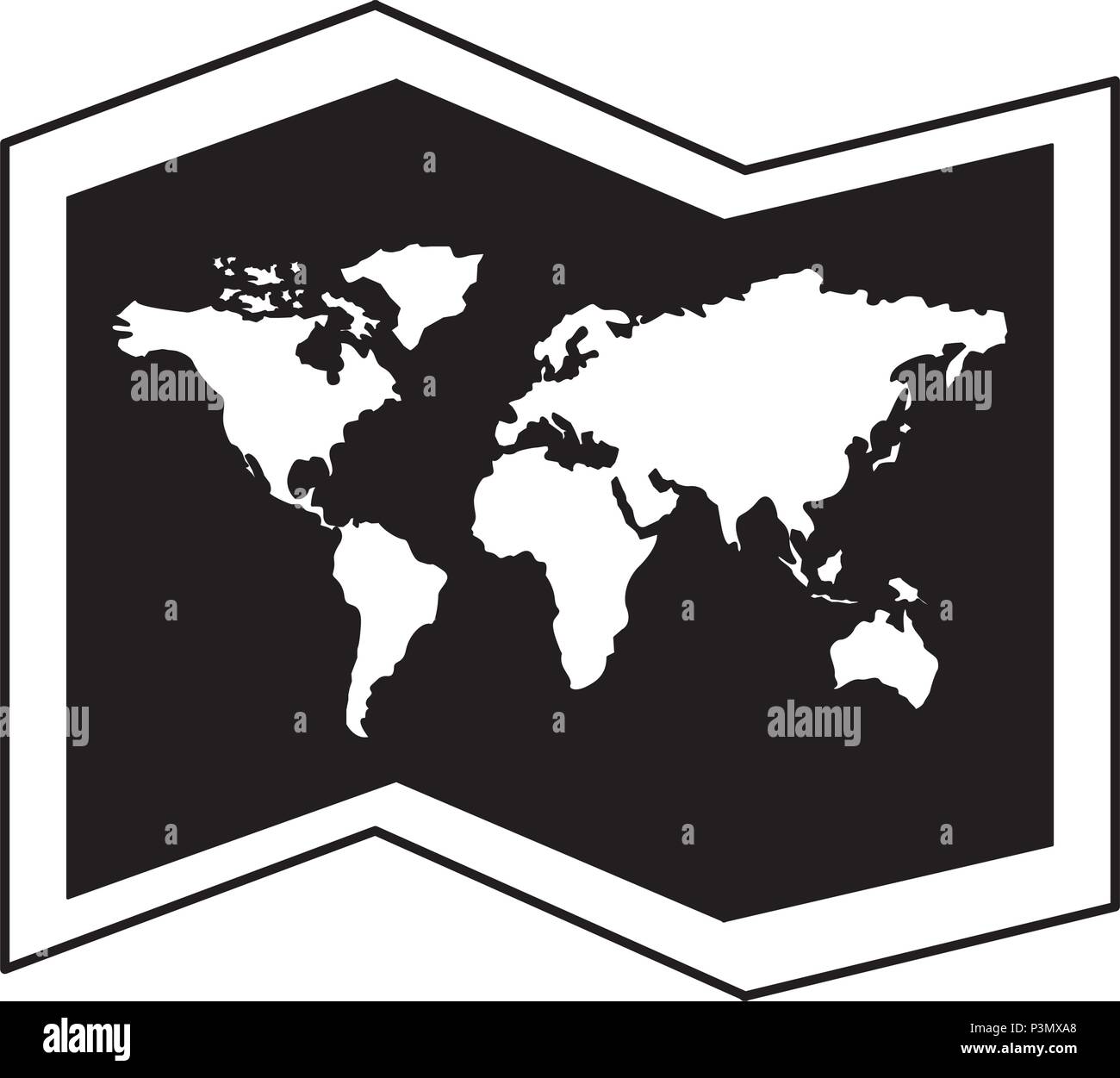 folded world map destination travel Stock Vector Image & Art - Alamy