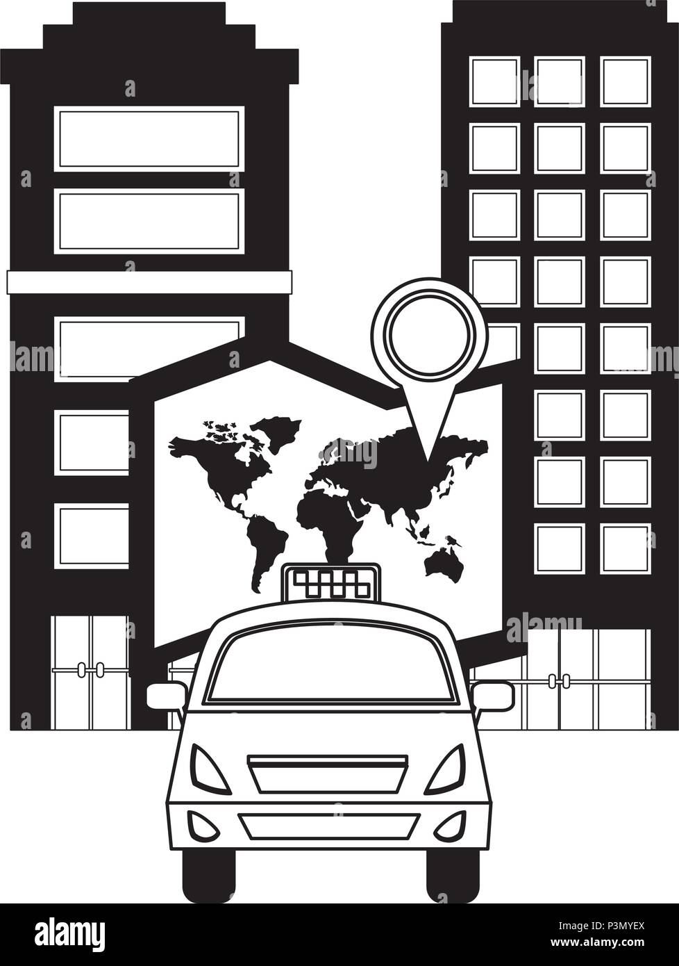 taxi transport map location city Stock Vector Image & Art - Alamy