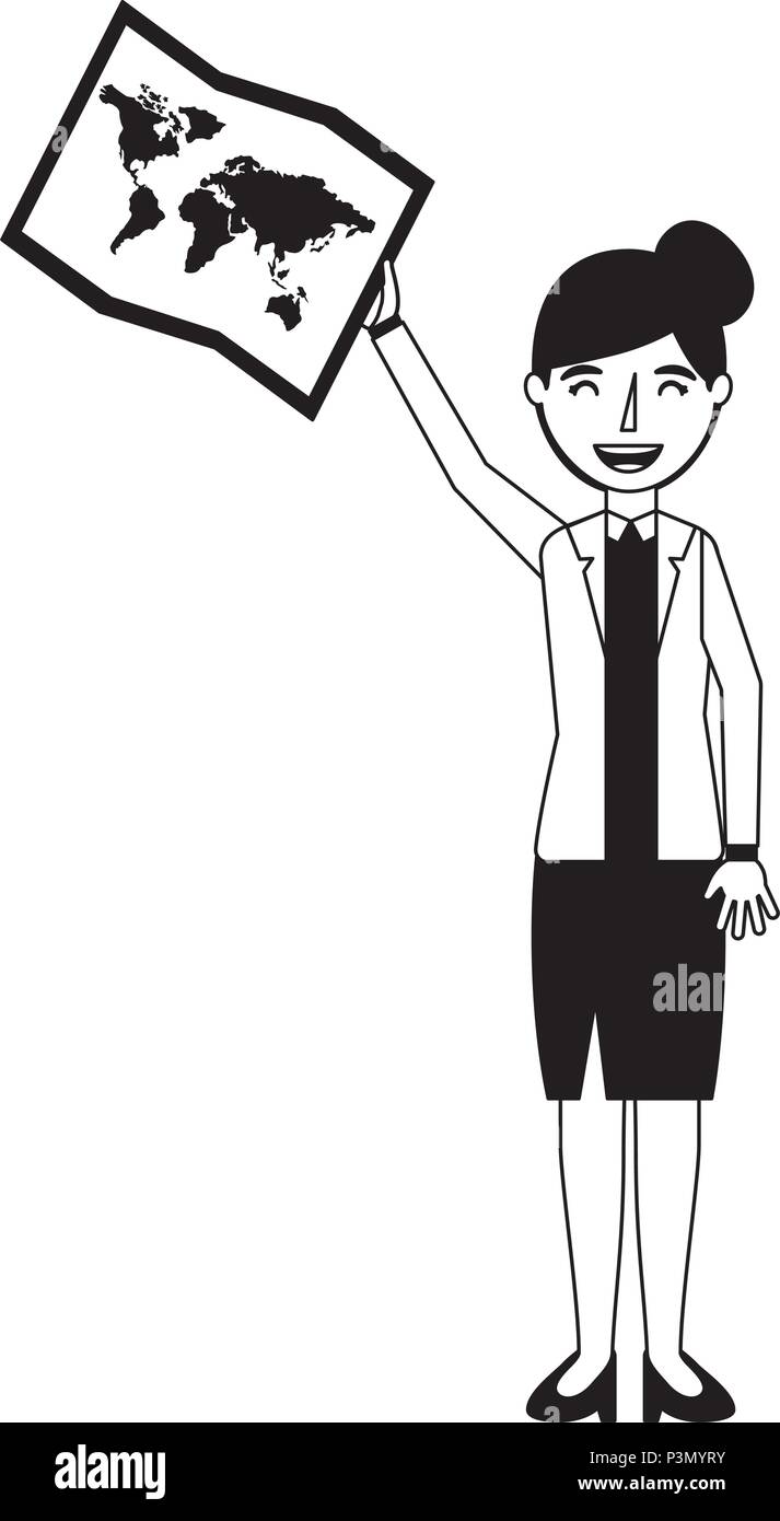 Woman plan route Stock Vector Images - Alamy