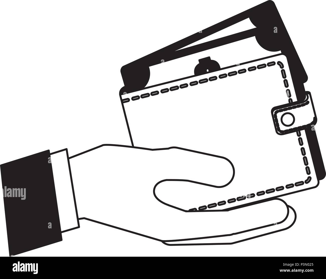 hand holding wallet money banknote Stock Vector Image & Art - Alamy