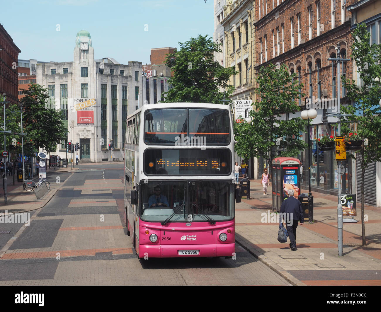 BELFAST, UK - CIRCA JUNE 2018: Double decker Metro bus public transport ...