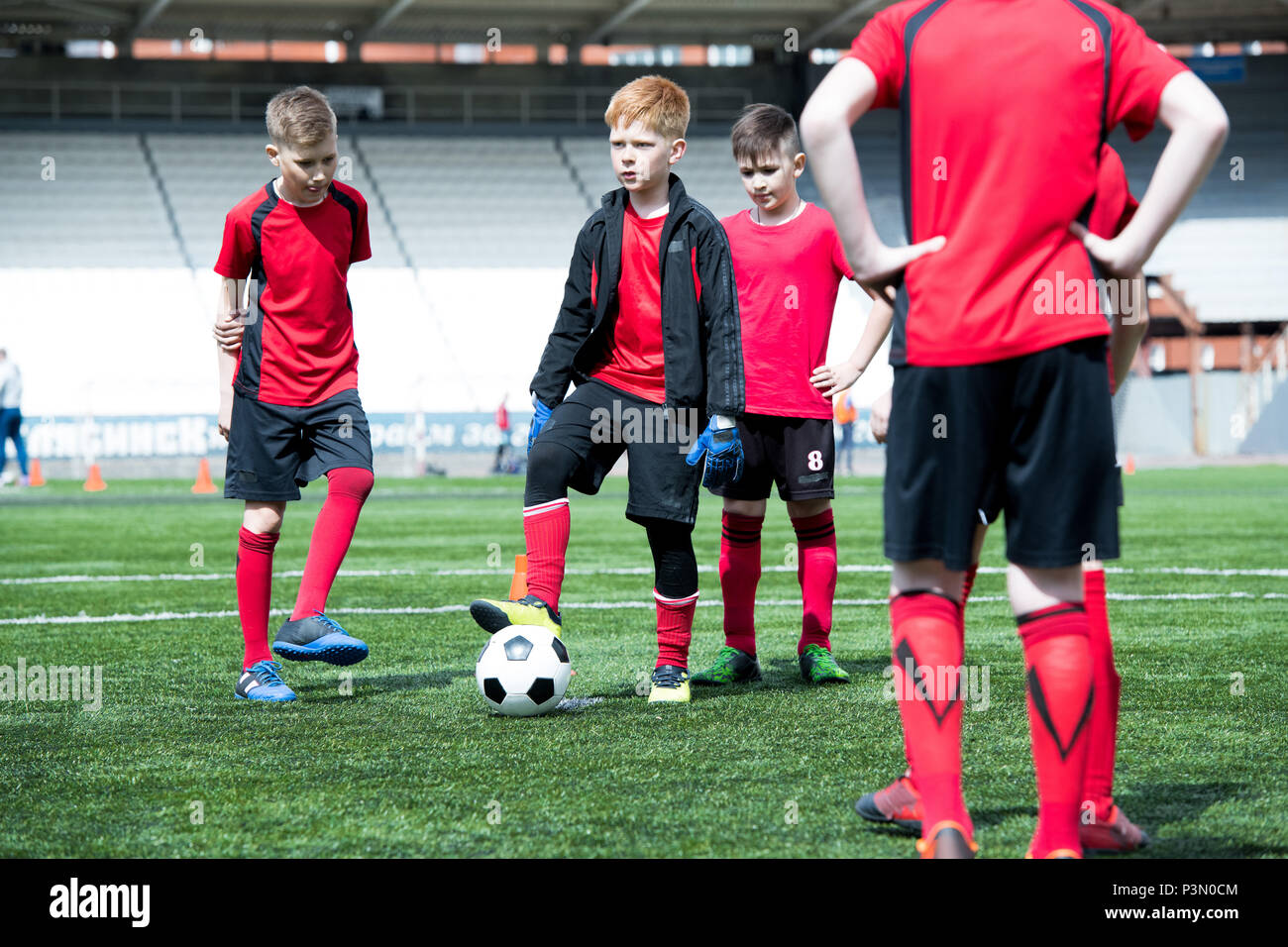 Boys Football Practice Stock Photo - Alamy