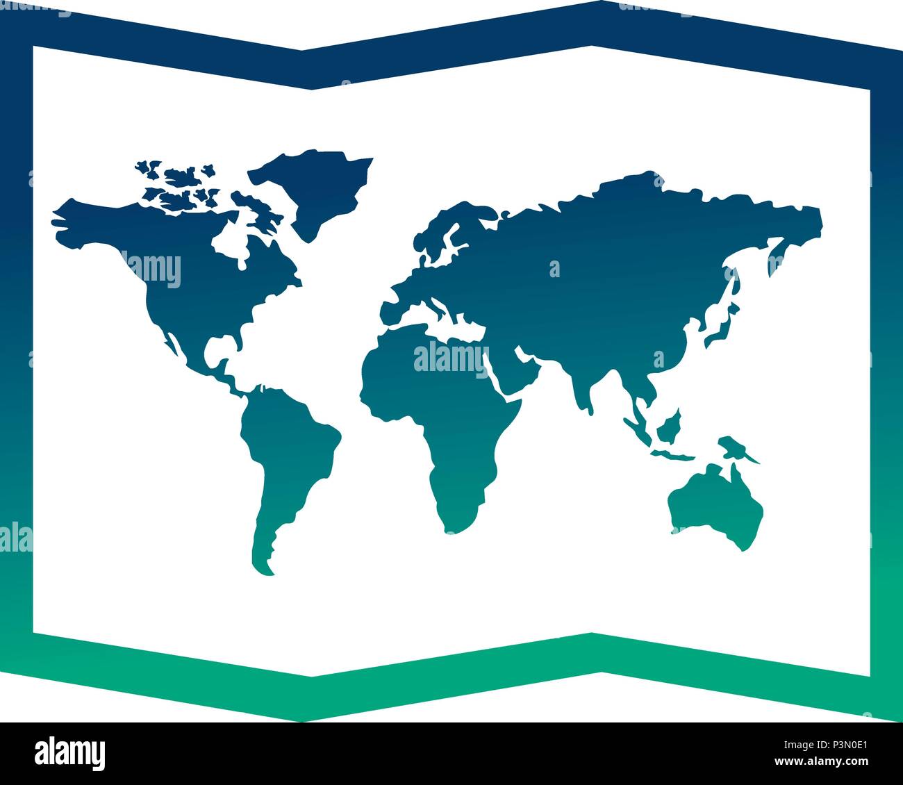 Paper fold map Stock Vector Images - Alamy