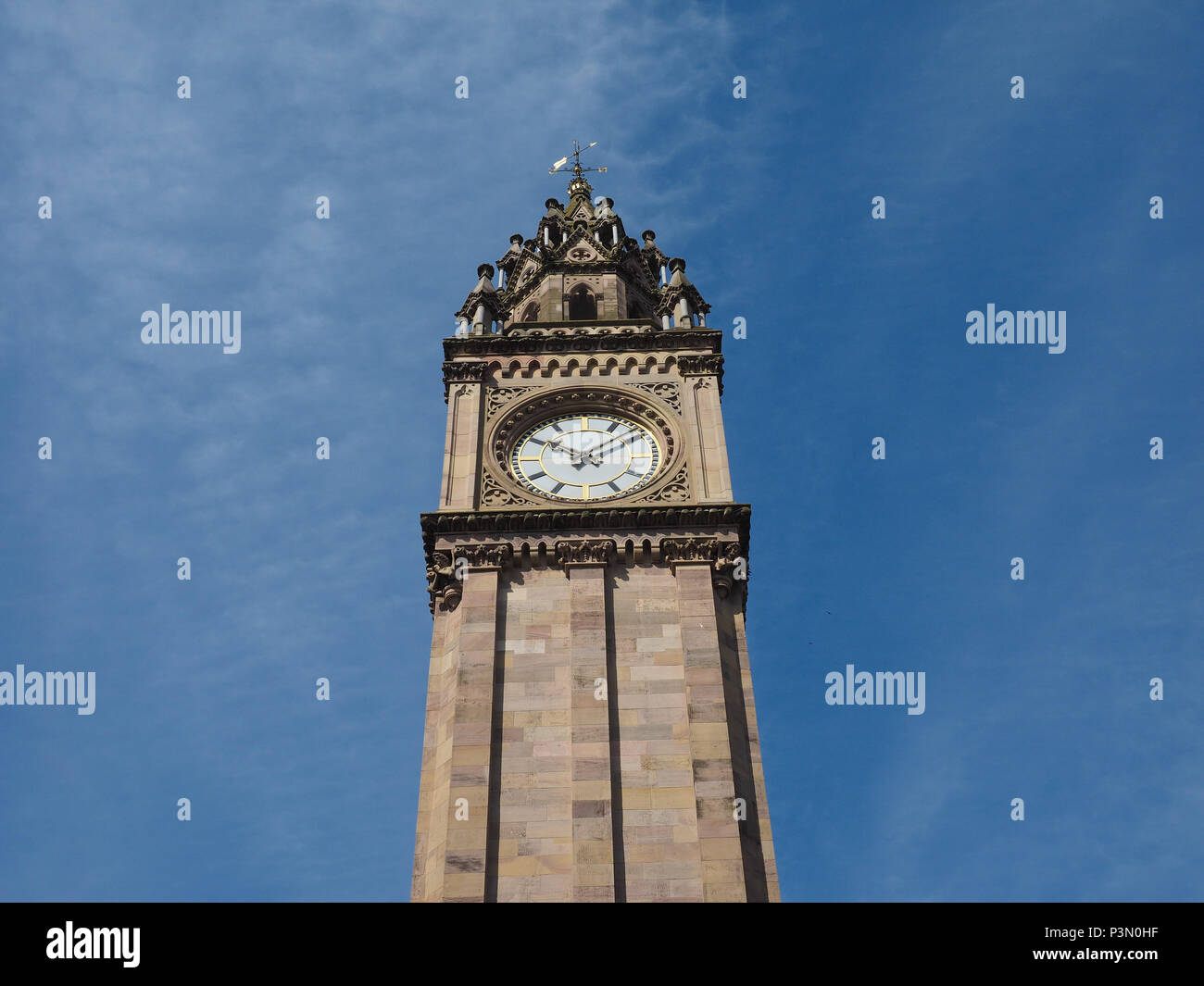 Albert Memorial Clock (aka Albert Clock) tower in Belfast, UK Stock ...