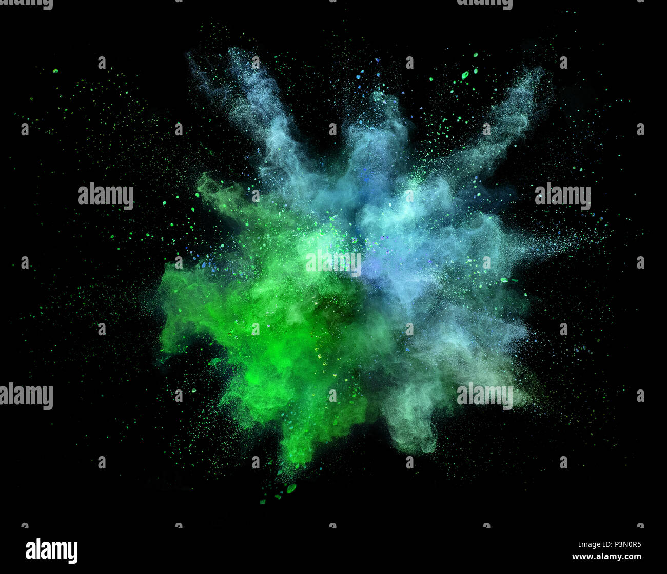 Explosion of coloured powder isolated on white background Stock Photo ...