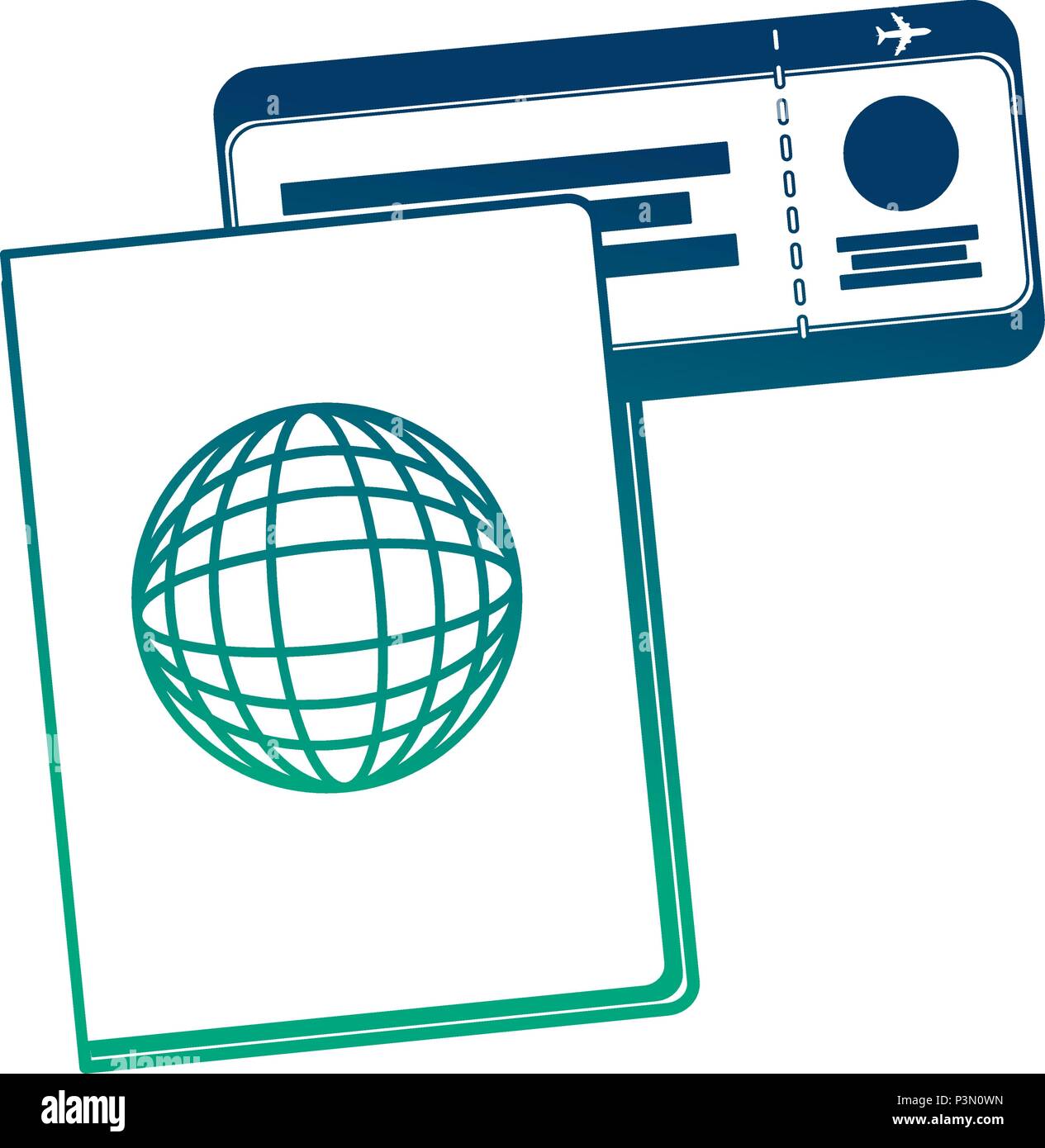 Passport Document With Ticket Flight Stock Vector Image And Art Alamy
