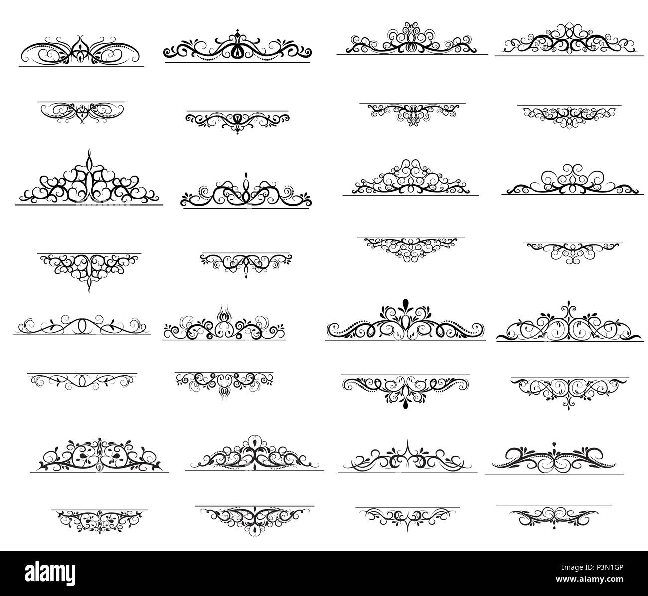Vintage vector swirl frame set Stock Vector Image & Art - Alamy