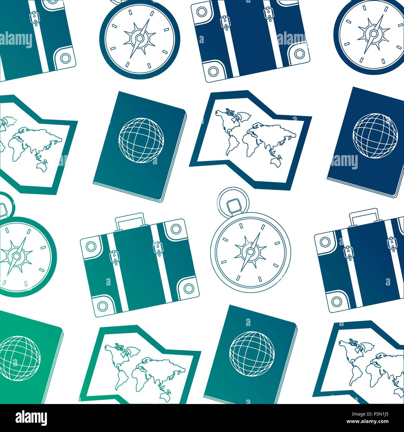 travel tourism set icons pattern background Stock Vector Image & Art ...
