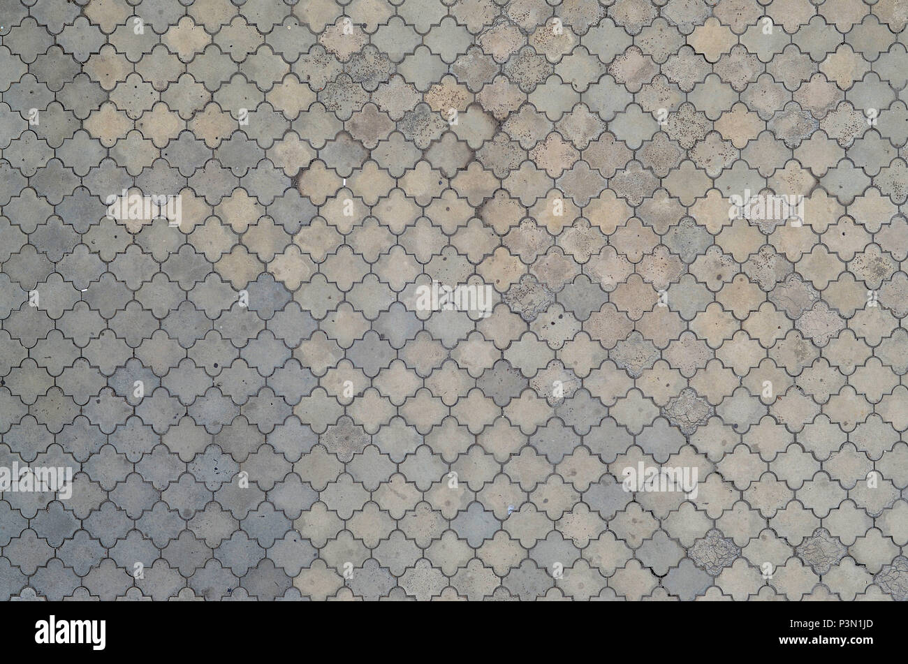 The Texture Of A Rhythmic Mosaic Made Of Concrete Tiles Background Image Of A Large Area Of Old