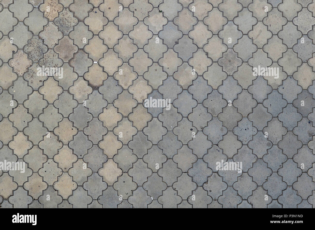 The Texture Of A Rhythmic Mosaic Made Of Concrete Tiles Background Image Of A Large Area Of Old