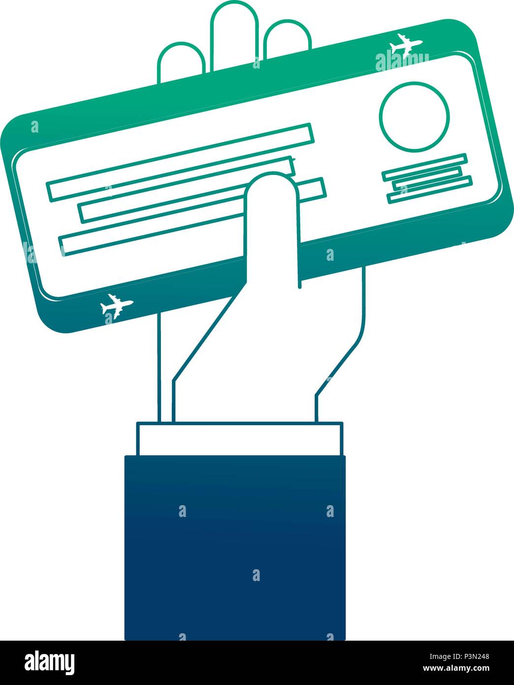 hand with ticket flight isolated icon Stock Vector Image & Art - Alamy